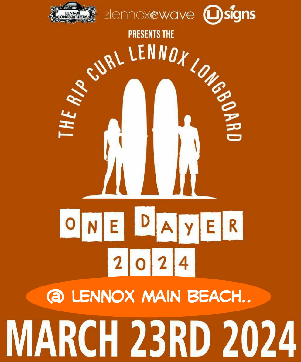 The 3rd Rip Curl Lennox Longboard "One Dayer" 2024, Media Release 2 ...